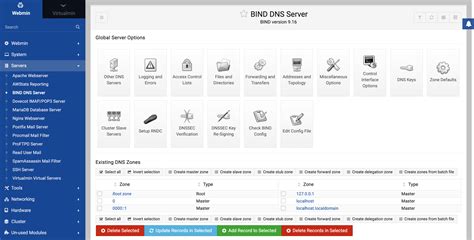 BIND DNS Server Webmin