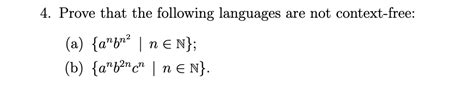solved 4 prove that the following languages are not