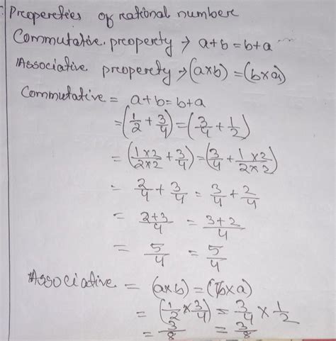 mention the commutative associative and distributive property of a rational numbers also check a
