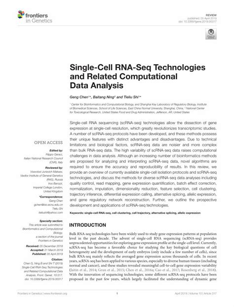 pdf single cell rna seq technologies and related computational · single cell rna
