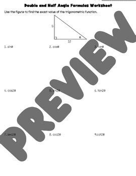 Trig Formulas Inverse Trig Trig Equations Unit Notes And Worksheets