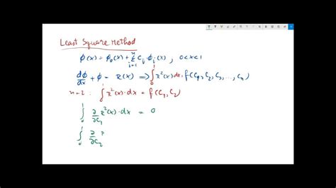 finite element method 2021 055 the method of weighted residuals least square method youtube