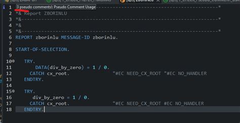 Pseudo Comment Usage Multiple Inline Entries Issue 494 SAP Code