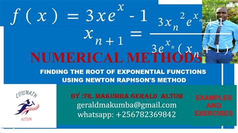 how to use newton raphson s method to find the root of an exponential function youtube