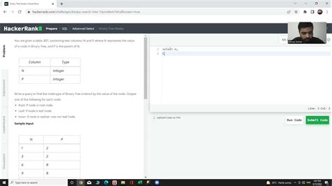 binary tree nodes hackerrank sql query solution sql hackerrank solutions youtube