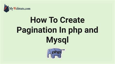 how to create pagination in php and mysql