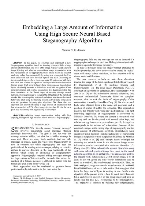 pdf embedding a large amount of information using high secure neural based steganography algorithm