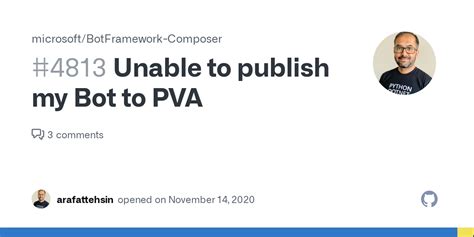 unable to publish my bot to pva · issue 4813 · microsoft botframework composer · github