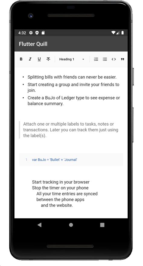 Rich Text Editor For Flutter