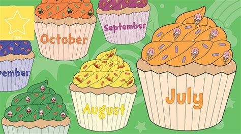 Large Months Of The Year Birthday Cupcakes Birthday Cupcakes Months