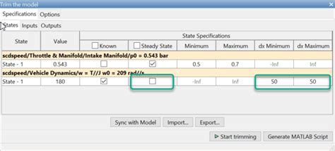 compute operating points from specifications using model linearizer matlab and simulink