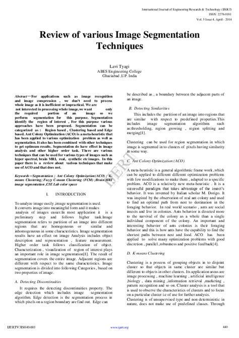 pdf ijert review of various image segmentation techniques ijert journal
