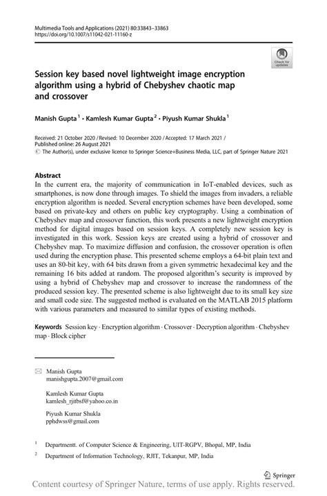 session key based novel lightweight image encryption algorithm using a hybrid of chebyshev