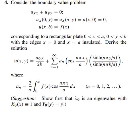 solved 4 consider the boundary value problem uxx uyy 0
