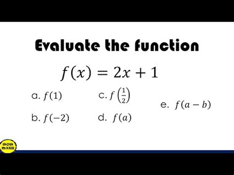 PRACTICE EXERCISES EVALUATING FUNCTIONS YouTube