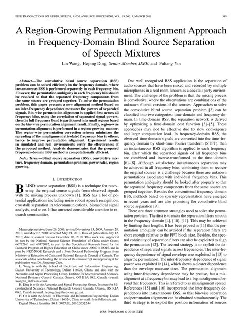 pdf a region growing permutation alignment approach in frequency domain blind source