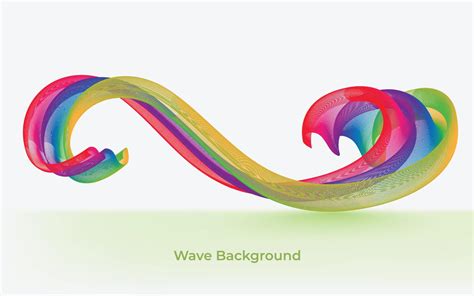 Colorful Abstract Wave Line Art Design On White Background Rainbow