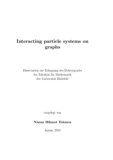 pdf interacting particle systems on graphs vishal sood