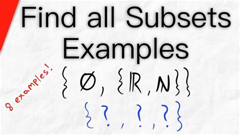 find all subsets of a set example problems set theory exercises youtube