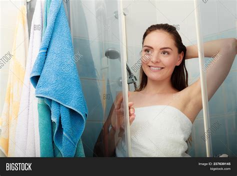 Girl Showering Shower Image Photo Free Trial Bigstock
