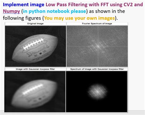 SOLVED Implement Image Low Pass Filtering With FFT Using CV2 And Numpv