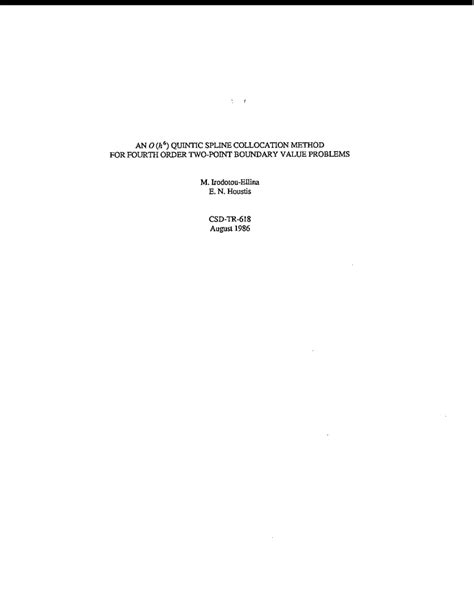 pdf ano h6 quintic spline collocation method for fourth order two point boundary value problems
