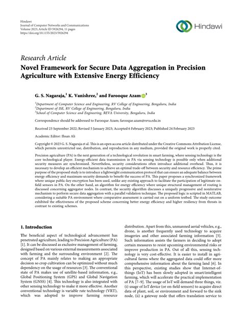 pdf novel framework for secure data aggregation in precision agriculture with extensive energy