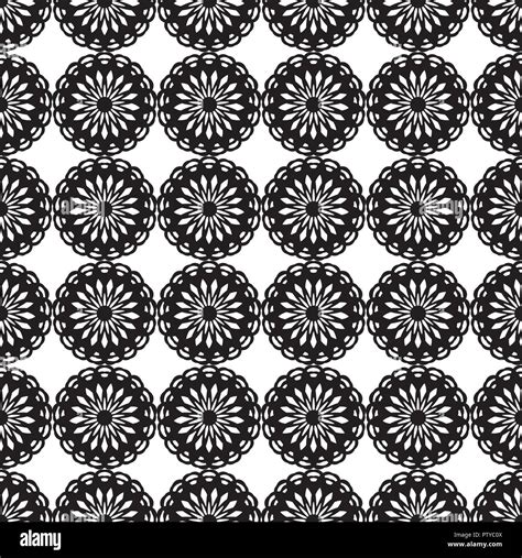 Vector Seamless Pattern Black And White Repeating Geometric Circle