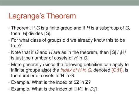 ppt cosets and lagrange s theorem 10 28 powerpoint presentation free download id 2254749