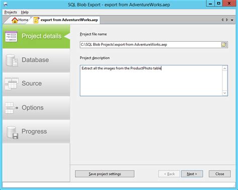 SQL Blob Export Details