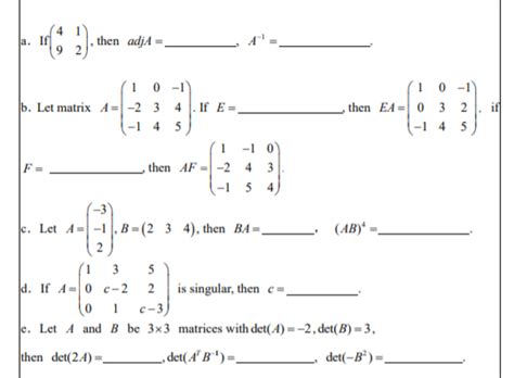 solved aif 1 14 2 then adja 10 1 b let matrix a 2 3 4