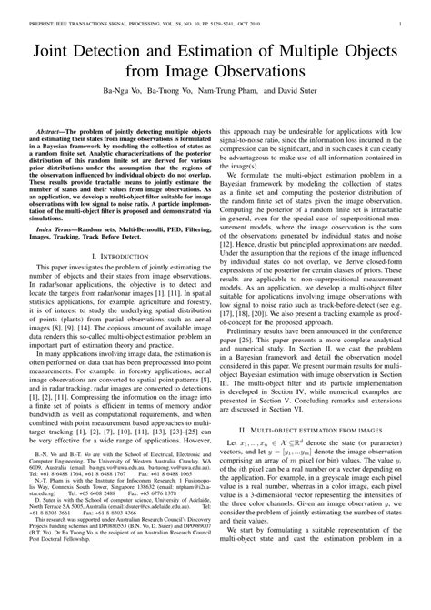 pdf joint detection and estimation of multiple objects from image observations