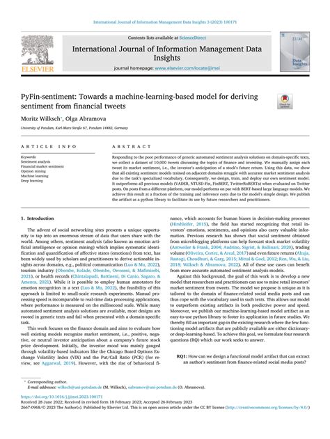 pdf international journal of information management data insights pyfin sentiment towards a