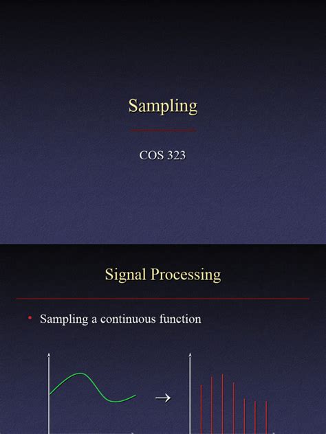 cos323 s06 lecture15 sampling pdf sampling signal processing filter signal processing