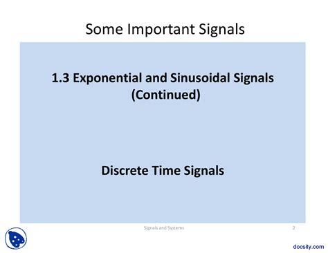 exponential and sinusoidal signals signals and systems lecture handout exercises signals and