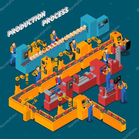 Factory Isometric Composition Stock Vector Macrovector 128090998