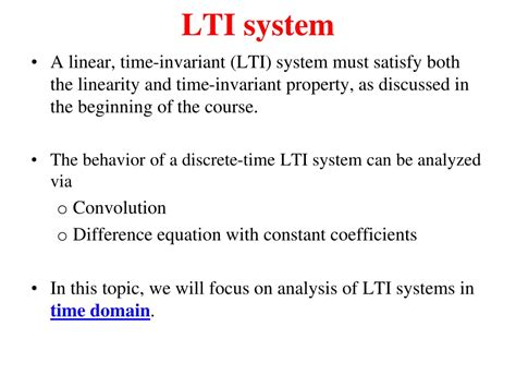 ppt dsp discrete time linear time invariant lti systems powerpoint presentation id 9529201