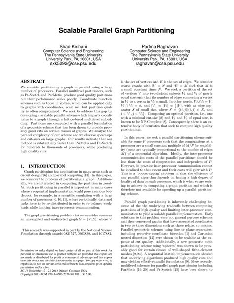 pdf scalable parallel graph partitioning
