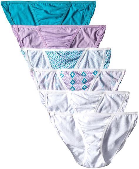 Hanes Womens Cotton String Bikini 6 Pack Assorted Colors Size 5 Ebay