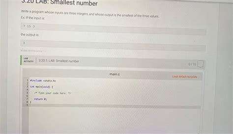 solved smallest number write a program whose inputs are the