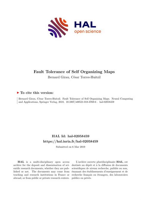pdf fault tolerance of self organizing maps dokumen tips