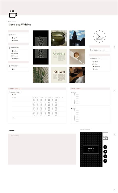Clean And Minimal Notion Dashboard Notions Minimalism Inspo