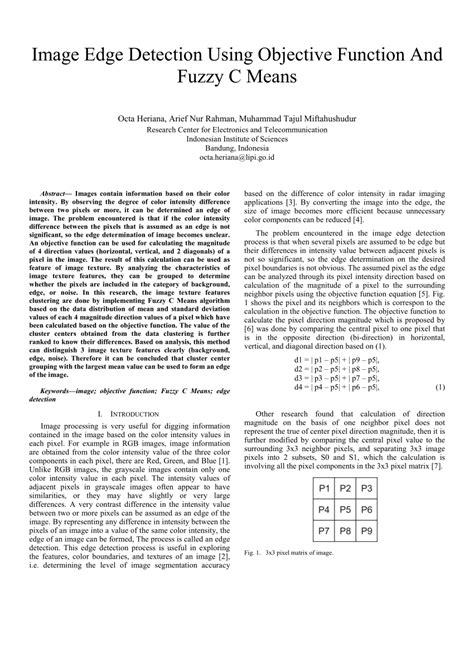 pdf image edge detection using objective function and fuzzy c means