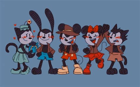 Nana On Twitter A Detective Au Featuring Mickey Minnie Oswald Julius And Ortensia I