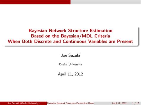 bayesian network structure estimation based on the bayesian mdl criteria when both discrete and