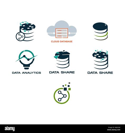La base de données cloud vecteur icône logo conception d image sur fond