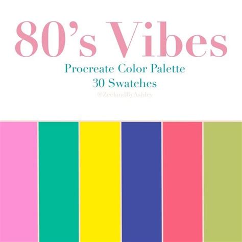 Buy Retro 80s Procreate Color Palette 30 Swatches For IPad Online In