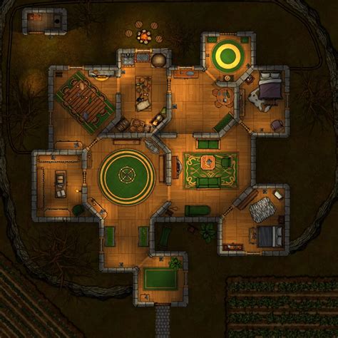 Rich Farmers Mansion 20x20 Battlemaps Dnd World Map Fantasy World Map Medieval Building