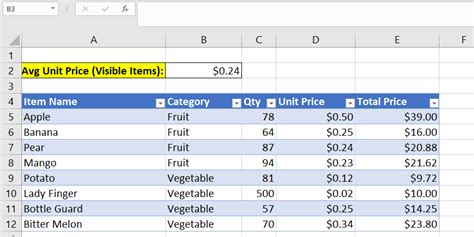 how to use subtotal formula in excel with 2 examples