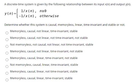 solved a discrete time system is given by the following